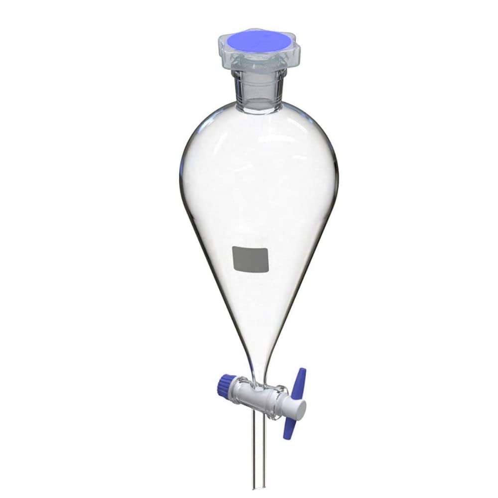 500ml Capacity Glass Conical Separatory Funnel with ground glass stopp