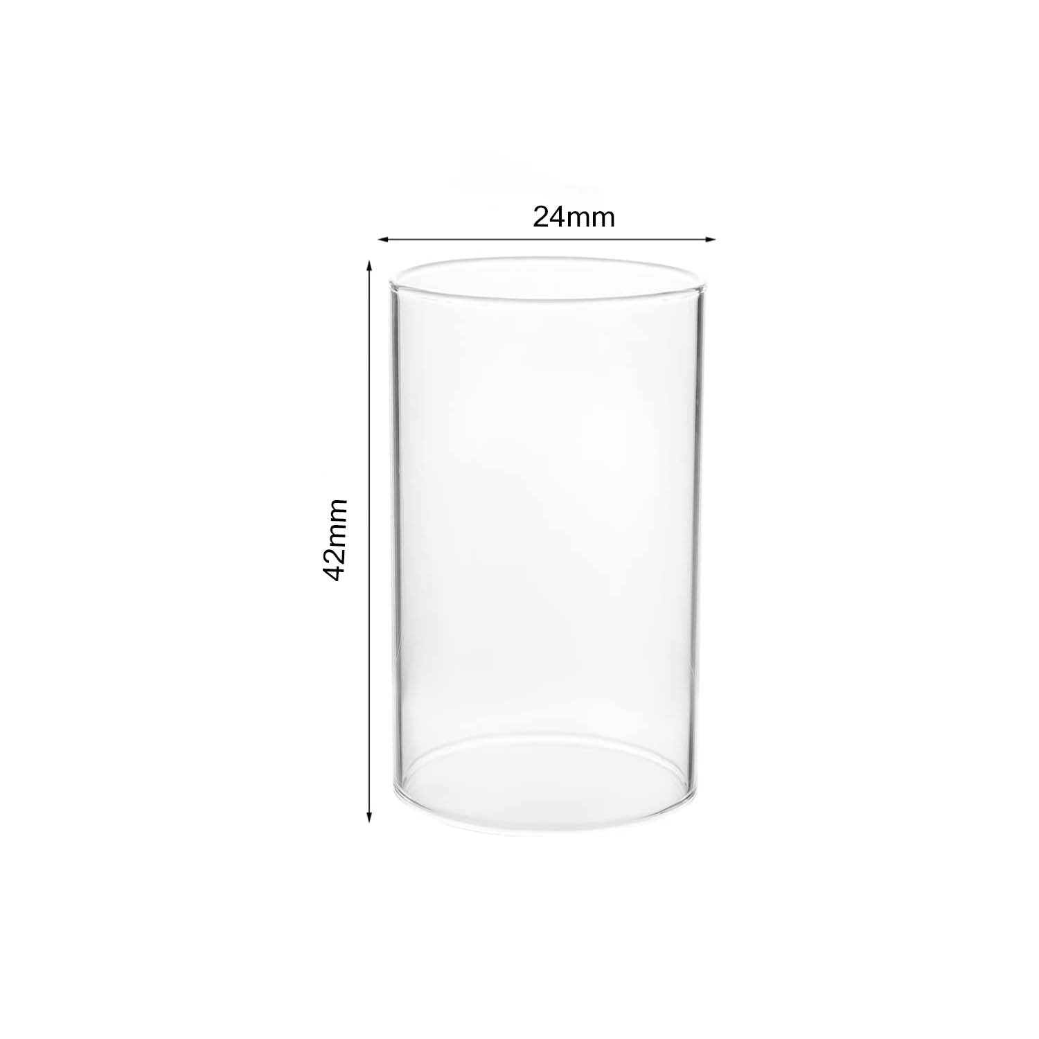 Pack of 5 Glass Diffusion Tube | 24mm Diameter x 42mm Length