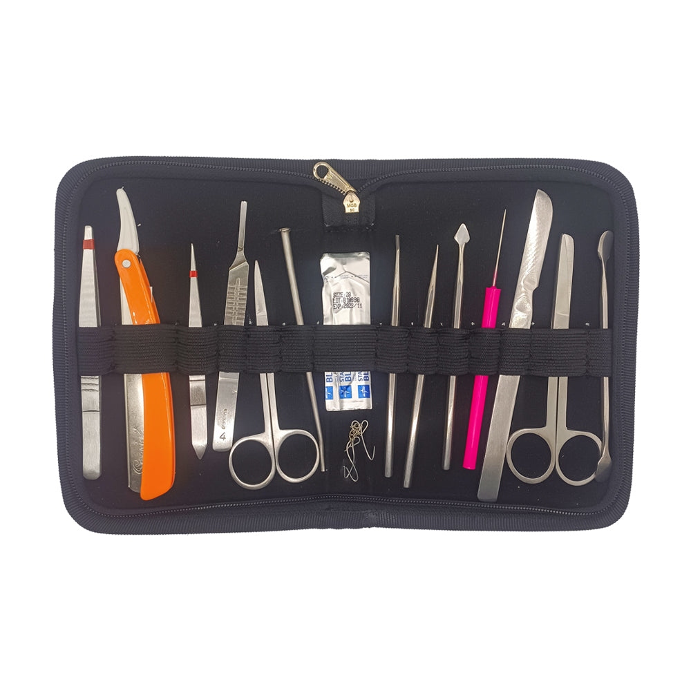 15 Pieces Advanced Medical Dissecting Kit with Scalpel Knife Handle Bl