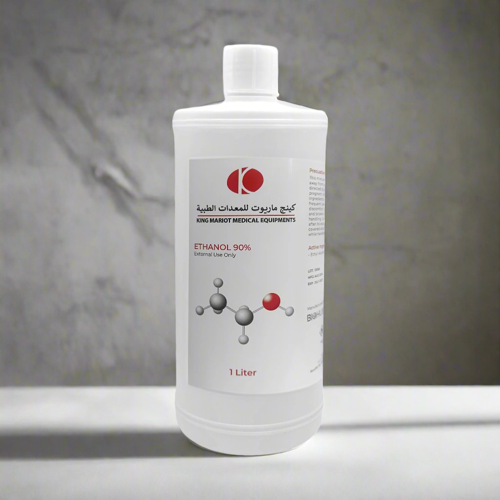 Ethanol 90% | 1 Liter | For External Use Only | Flammable | Precaution