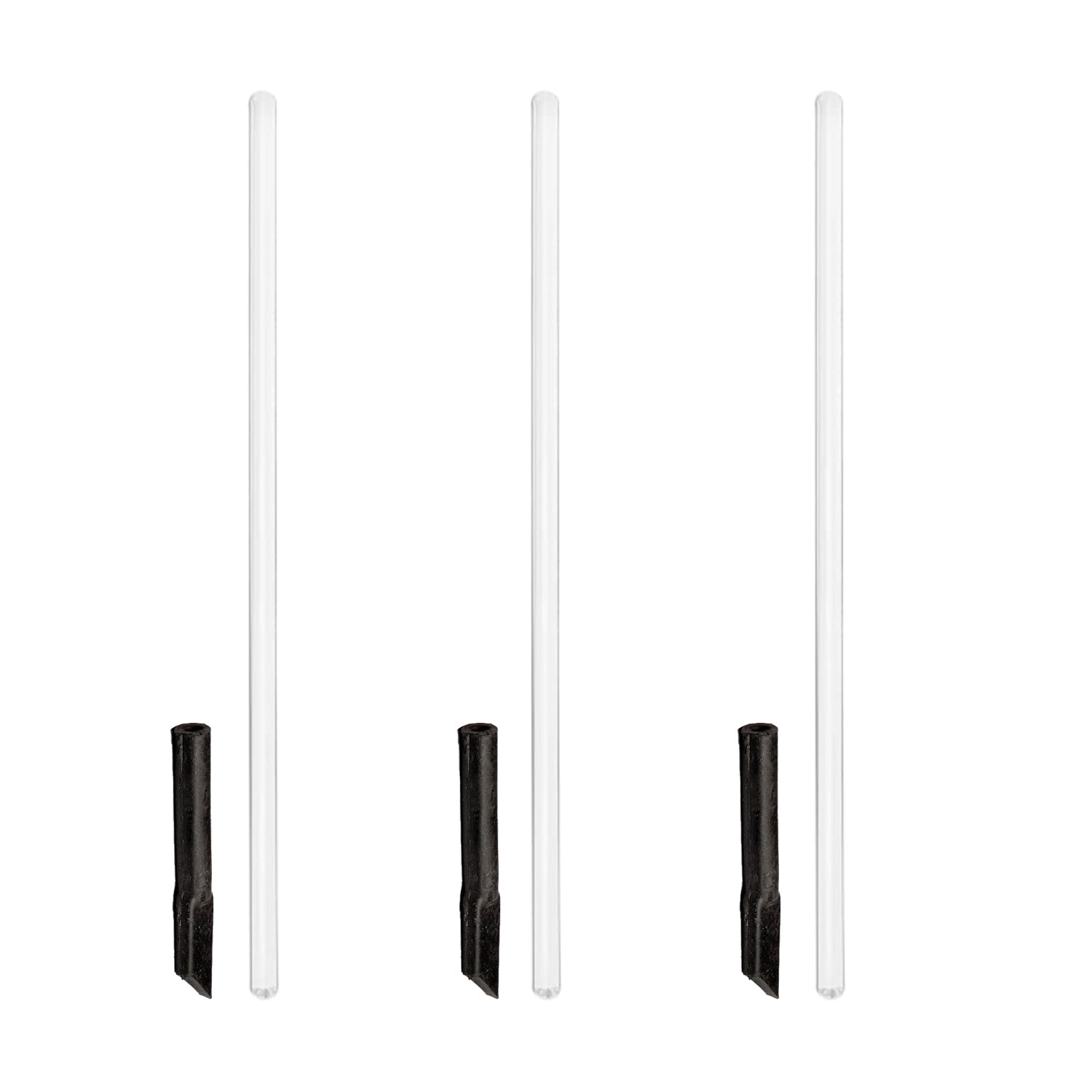 6-Piece Glass Stirring Rod Set with Rubber Policeman