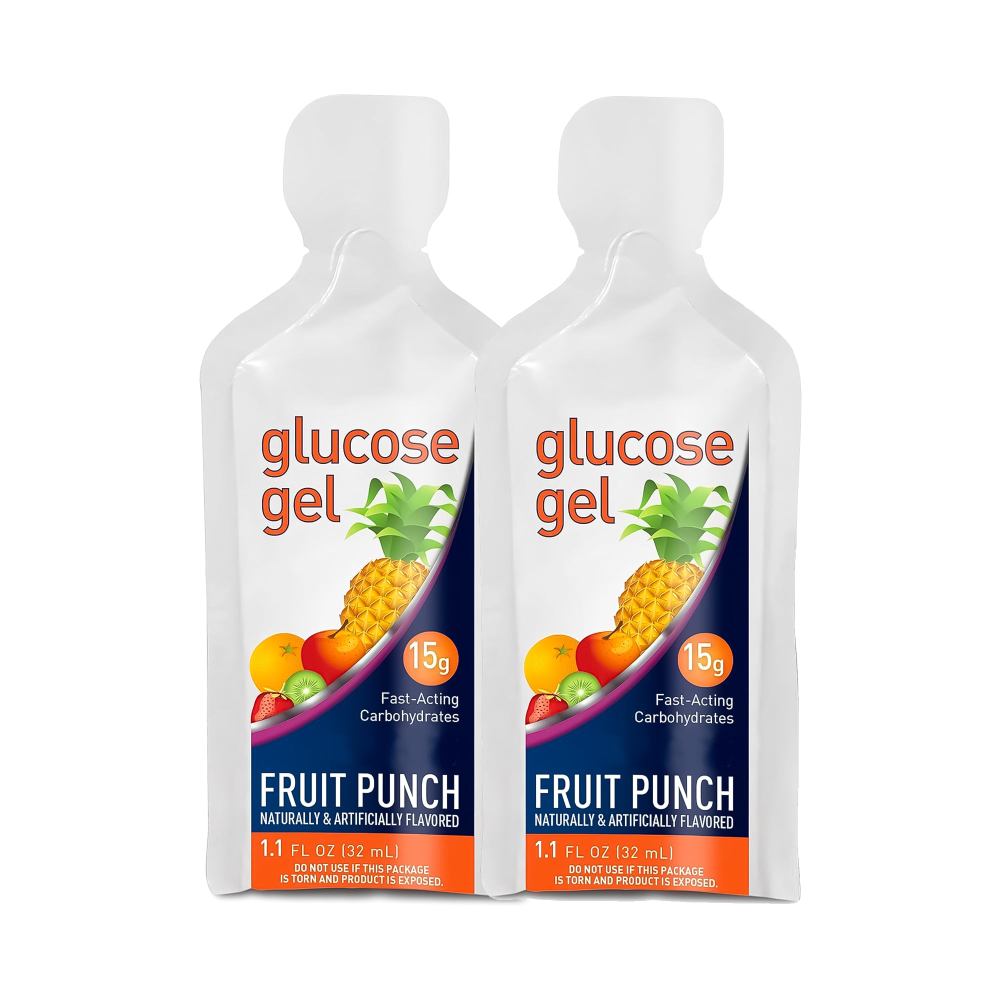 Glucose Gel | Fruit Punch Flavor | 15g Fast-Acting Carbohydrates Per P