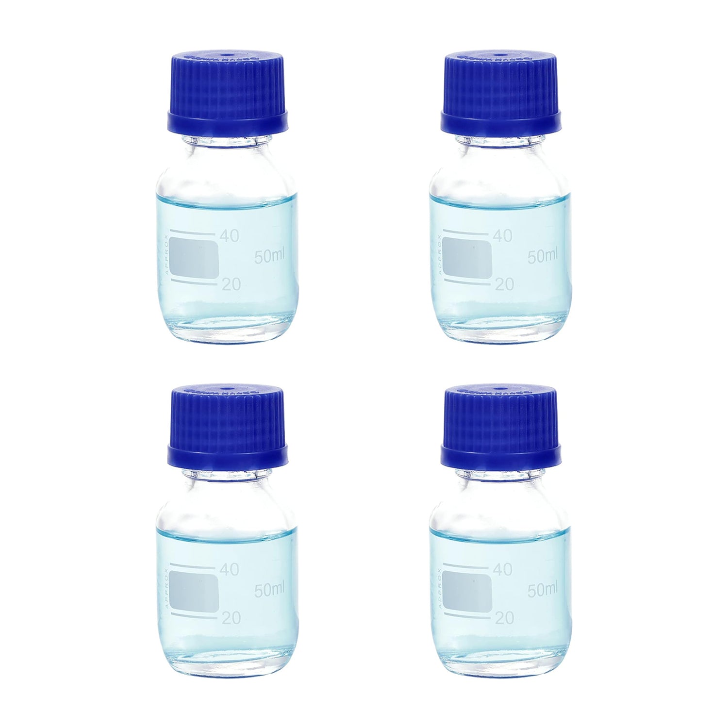 50 mL Graduated Round Reagent Glass Bottle