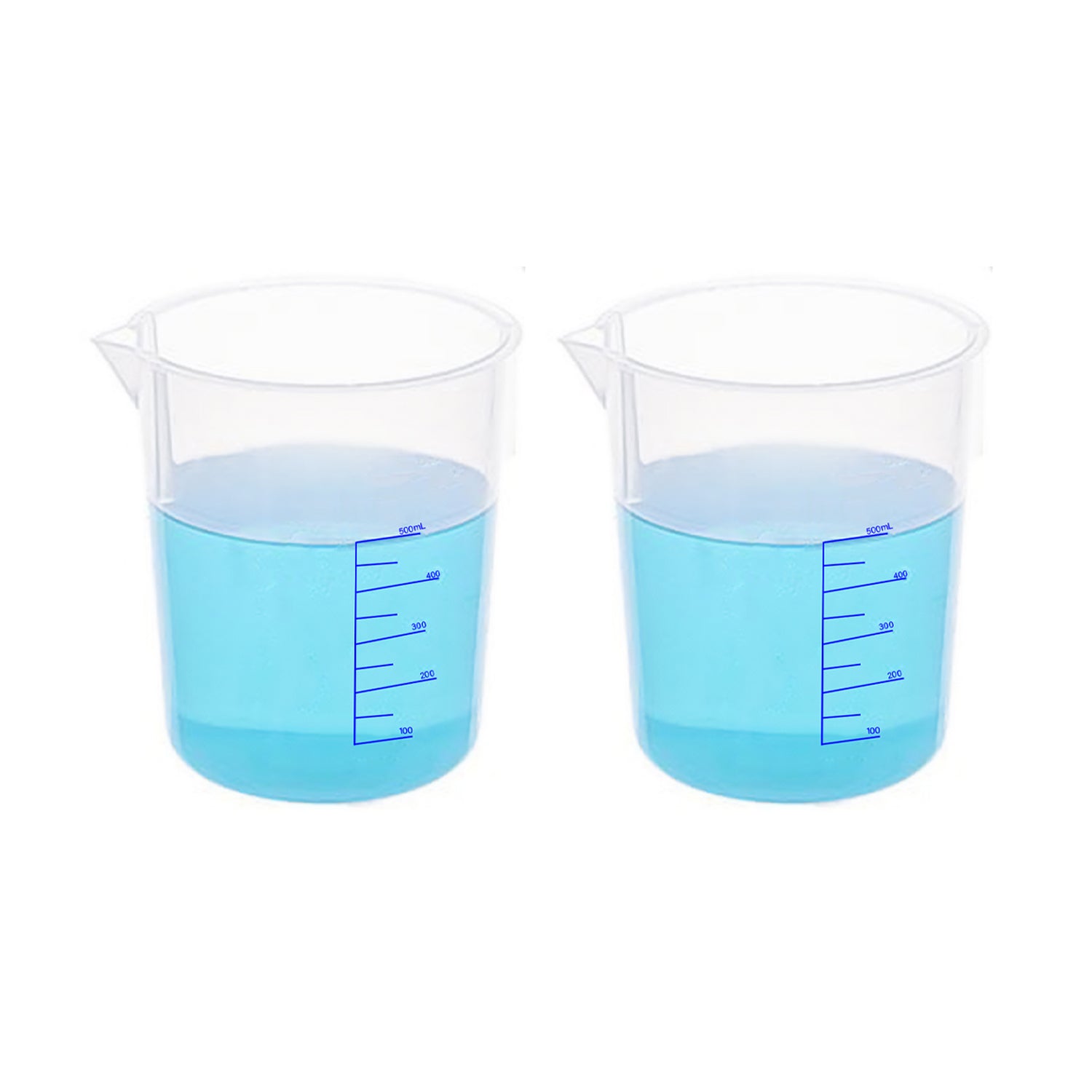 Plastic Beaker | 500ML Capacity | Blue Graduated