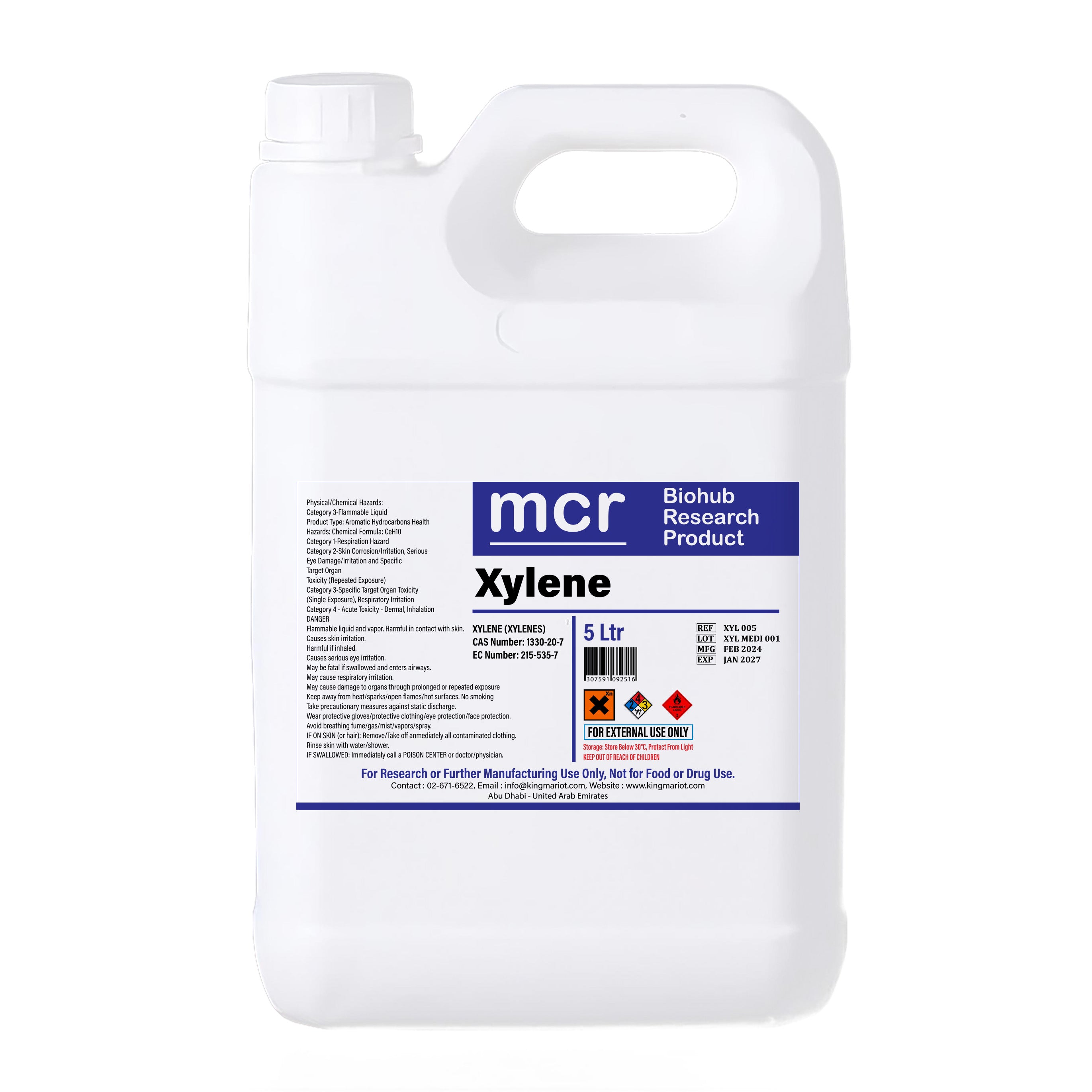 King Mariot 5L Xylene for Lipid Extraction, Paraffin Infiltration