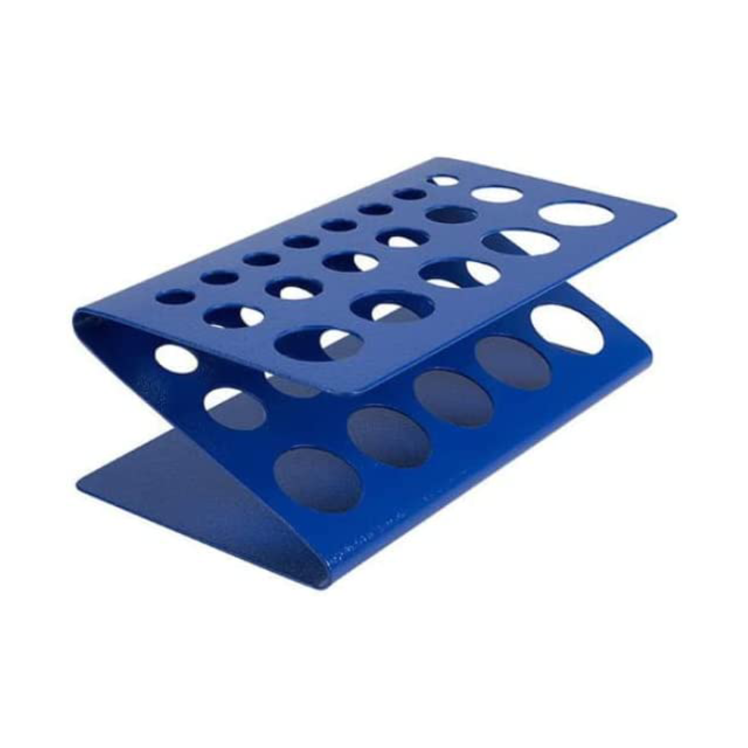 19 Hole Blue Z Shape Metal Test Tube Rack Powder Coated