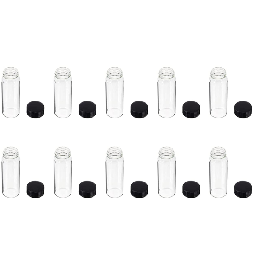 10pcs of 30ml Glass Sample Vials with Screw Cap