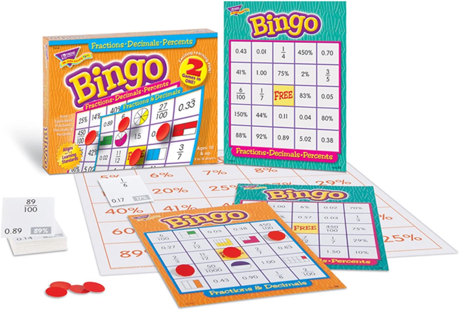 Fractions, Decimals, & Percents Bingo Game