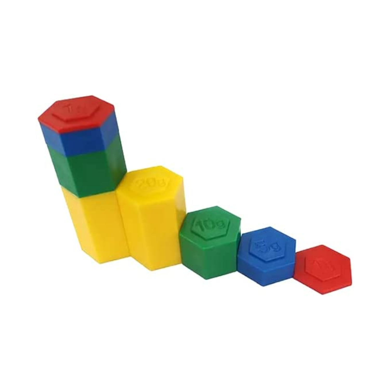 Set of 54 Hexagon Slotted Weights Assorted Colors