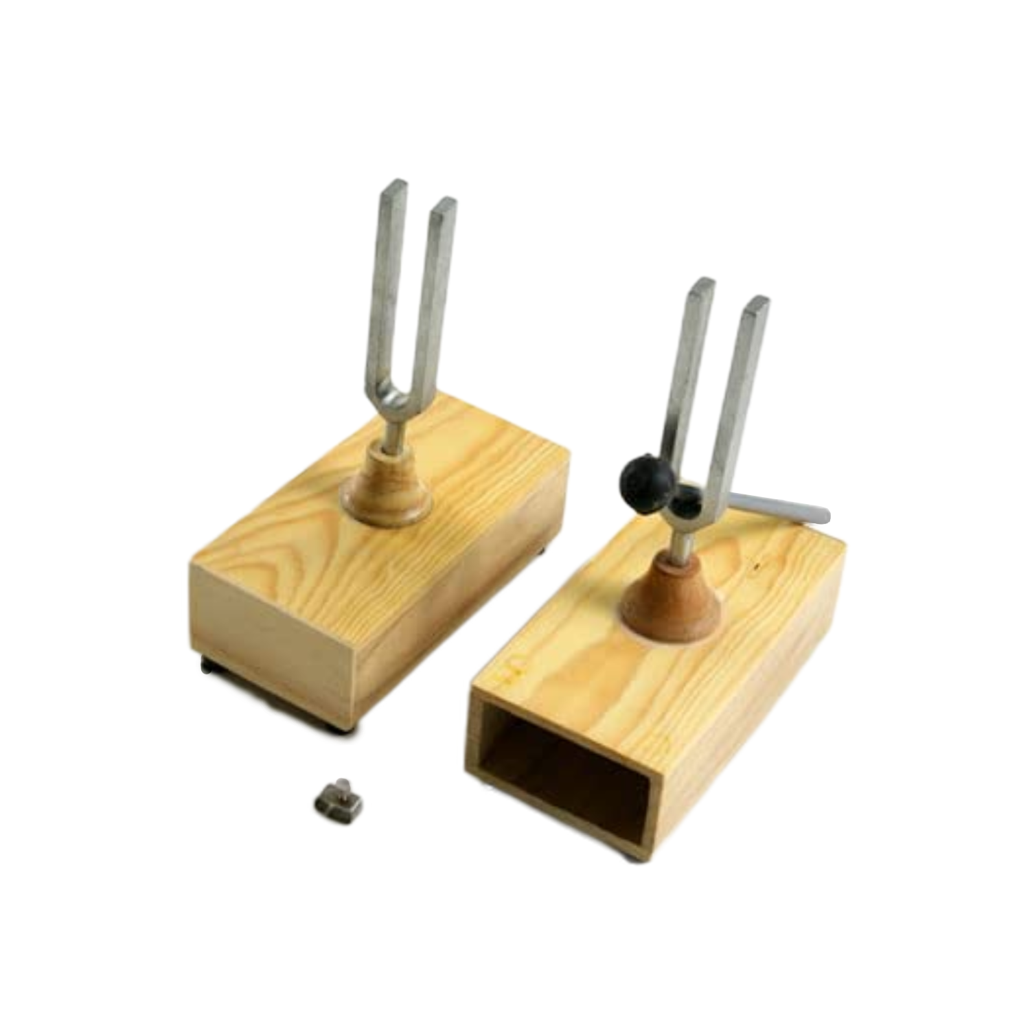 Set of 2 Heavy Duty Tuning Fork with Resonance Box and Hammer Sympathe